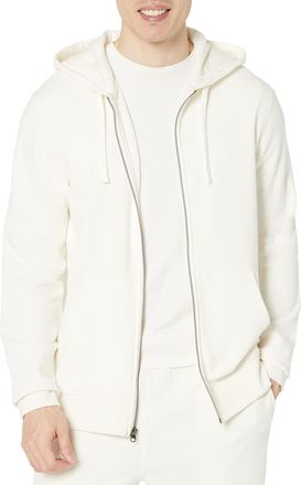 Amazon Essentials Herren Langärmliger French-Terry-Hoodie mit durchgehendem Reißverschluss (erhältlich in den Größen Big & Tall), Eierschalenweiß, XXL