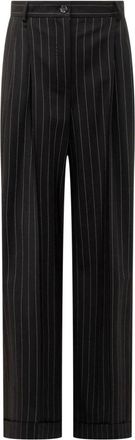Dolce & Gabbana Femme, Pantalons, Noir, Taille: 40 FR Pinstriped Flannel Pantalons