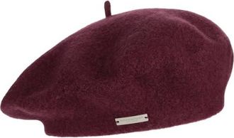 Seeberger Beret pour Femme Beret Basque dhiver (Taille Unique - Rouge Fonce)