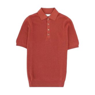Brunello Cucinelli Polo en maille de coton - Homme - Pulls - Rouge - Taille: XL
