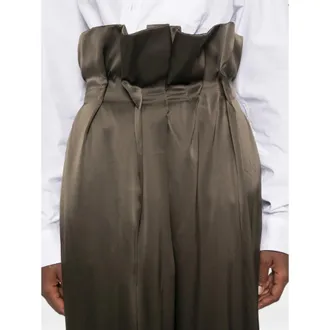 Khaite Womens Pantalon Kira Dark Olive Khaki Trousers
