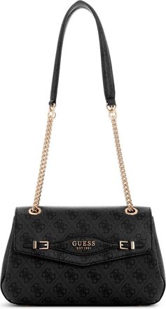 Guess Katya Convertible Xbody Flap Bag Coal Logo