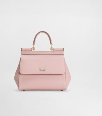 Dolce & Gabbana Sicily Medium Handbag In Dauphine Calfskin - Frau Handtaschen Pink Onesize