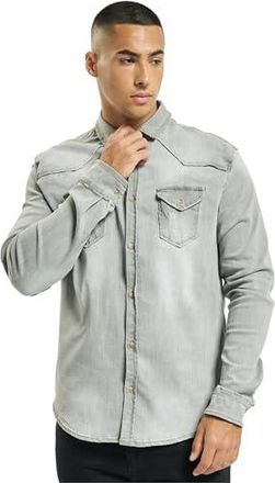 Brandit Riley Denim Shirt Long Sleeve, color: grey denim, size: 3XL