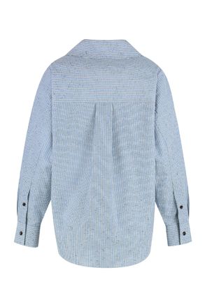 Bottega Veneta Womens Cotton And Linen Blouse Light Blue Cotton; Polyamide; Shirt