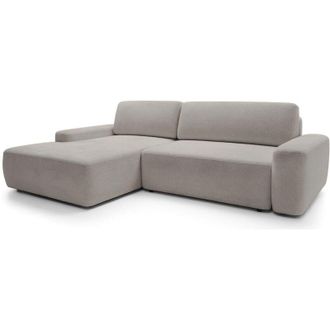 Selsey Selsey - Baleo - Ecksofa mit Schlaffunktion, Chenille-Bezug, Greige, linksseitig
