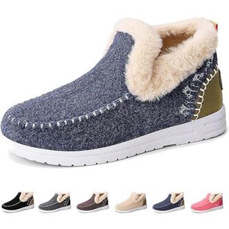 Generic Bottes orthop&eacute;diques en polaire &agrave; enfiler pour femme, chaussures dhiver doubl&eacute;es de fourrure avec soutien de la vo&ucirc;te plantaire, bout rond, antid&eacute;rapa