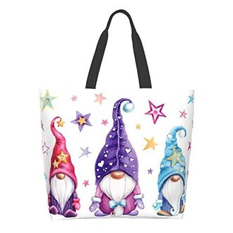 Generic SJOAOAA Grand sac &agrave; provisions unisexe r&eacute;utilisable portable de rangement fourre-tout fourre-tout sacs &agrave; main sacs &agrave; main, Aquarelle Magic Gno, Taille