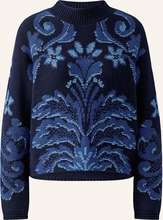 Oui Pullover Mit Glitzergarn blau