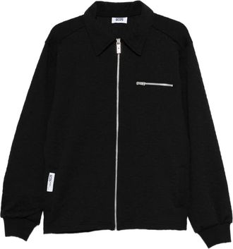 GCDS veste en coton à fermeture zippée - Noir