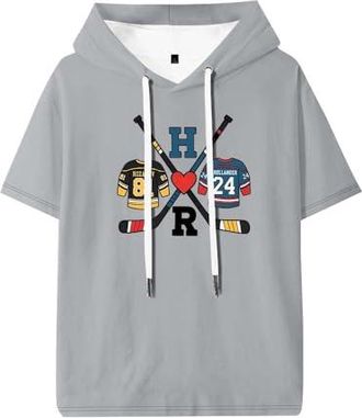 Generic HeatRivalry Hollander Rozanov T-shirts &agrave; capuche unisexe &agrave; manches courtes V&ecirc;tements d&eacute;contract&eacute;s, gris, XL