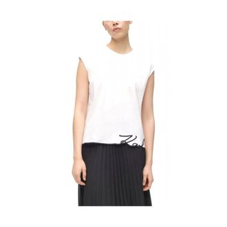Karl Lagerfeld Femme, Tops, Beige, Taille: 40 FR Top Signature Hem