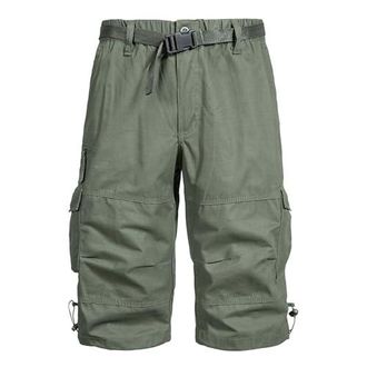 Generico Short d&eacute;t&eacute; d&eacute;contract&eacute; pour homme avec plusieurs poches, Vert militaire, 4XL