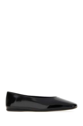 Prada Womens Black Leather Ballerinas Nero Ballerine Flat Shoes