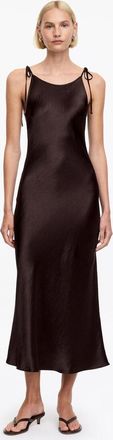 Arket Slipkleid Aus Satin Mit Crinkle-Effekt -Braun