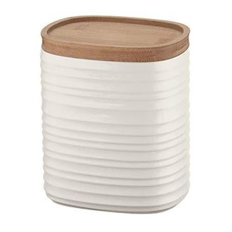 Guzzini Tierra, Pot M avec Couvercle, fabriqué à partir de matériaux recyclés - Blanc Lait, 12.3 x 9.4 x h 15 cm | 1000 CC - 181800156