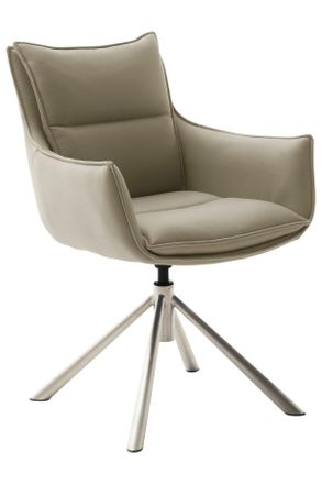 Novel Armlehnstuhl, Edelstahl, Cappuccino, Metall, Textil, konisch, Rundrohr, 60x90x65 cm, Beinauswahl, Stoffauswahl, Typenauswahl, Sitzfläche