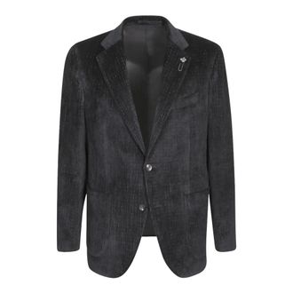 Lardini Einreihiger Cordblazer - - Jackets - Herren - Schwarzk - M
