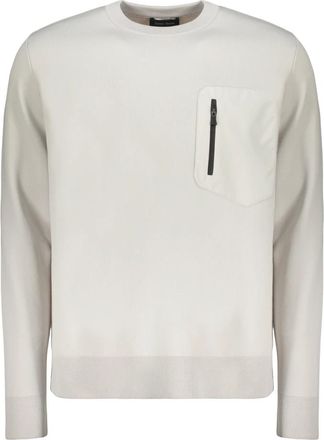 Herno Homme, Pulls, Gris, Taille: L Pull Minimaliste avec Poche et Col Rond