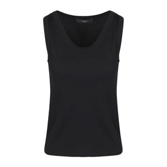 Max Mara Baumwoll-Ripp-Tanktop - - Tops - Damen - Schwarzk - S