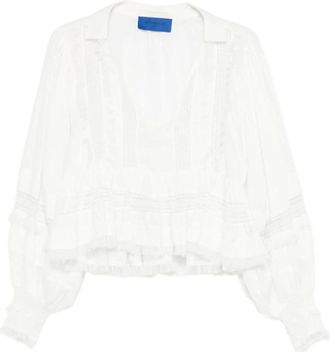 Mes Demoiselles... Femme, Blouses et Chemises, Blanc, Taille: 36 FR Chemisier Melody avec volants
