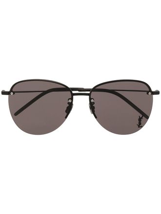 Saint Laurent Eyewear lunettes de soleil &agrave; monture ronde - Noir