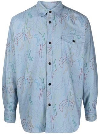 Viktor & Rolf chemise boutonn&eacute;e &agrave; imprim&eacute; graphique - Bleu