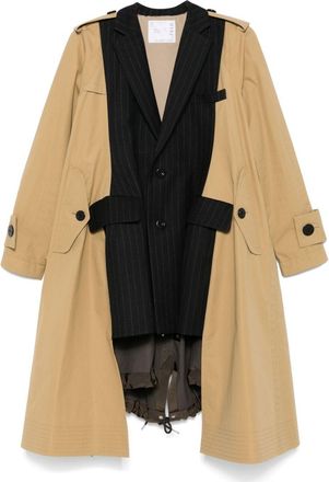 sacai Trenchcoat mit Einsatz - Braun