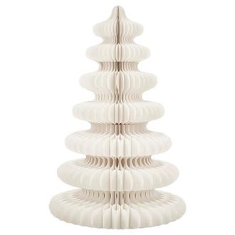 Mica Mica Decorations Sapin de No&euml;l en Papier - Christmas Tree Artificiel Pliable - H152 x &Oslash;104 cm - FSC 100% - Blanc