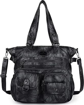 Angel Kiss Angelkiss Sac &agrave; main pour femme en cuir souple de style boh&egrave;me, sac &agrave; bandouli&egrave;re, sac fourre-tout, XX