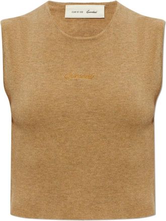 Fear of God Femme, Tops, Beige, Taille: 38 FR Haut Court C&ocirc;tel&eacute; Signature