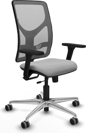 Piqueras y Crespo Schreibtischstuhl, Grau, Rollen, mit 3D-Armlehnen, h&ouml;henverstellbare Lendenwirbelst&uuml;tze, ausgestattet mit Syncro/Traslack und Schneideschaum, Grau/Hel
