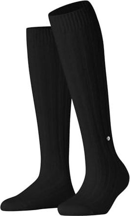 Burlington Soft Rib W Kh alpaga laine unies 1 paire, Chaussettes longues Femme, Noir Black 3000, 35-38