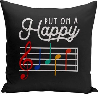 Fabulous Kissen mit Kissenbezug 40x40 cm Put On a Happy Face Musik Musiker Instrument Solfeggio