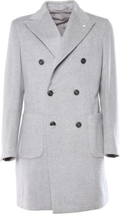 L.B.M. 1911 L.b.m. 1911, Homme, Manteaux, Gris, Taille: M Double-Breasted Coat
