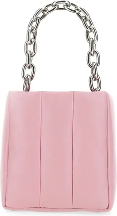 Stand Studio Womens Dya Chain Handle Bag Pink Leather Shoulder