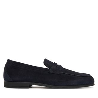 Tommy Hilfiger Slipper Tommy Hilfiger Flexible Slim Suede Loafer FM0FM05745 Blau
