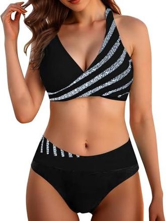 Generic Ensemble bikini sexy et &eacute;l&eacute;gant - Deux pi&egrave;ces - Triangle - Col en V - Maillot de bain push-up - Maillot de bain - Maillot de bain ventre plat - Haut d