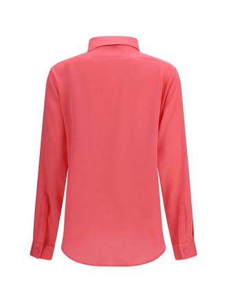 Tom Ford Womens Tuxedo Shirt Pleated Bib Silk Bright Fuchsia