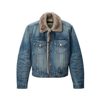 Alexander Wang Veste en jean avec doublure en fausse fourrure - Femme - Vestes - Bleu - Taille: 36 FR