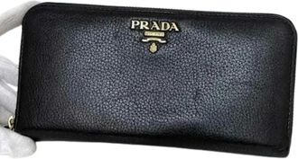 Prada unisex, Pre-owned, Noir, Taille: ONE Size Portefeuille en cuir vintage Pre-owned