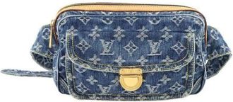Louis Vuitton unisex, Pre-owned, Bleu, Taille: ONE Size Sac Banane en Denim Pre-owned