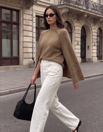 NA-KD pull cape en maille couleur nougat-Neutre