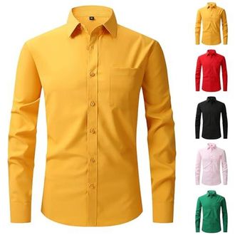 Generic Chemises formelles pour homme, coupe r&eacute;guli&egrave;re, chemise classique, intelligente, d&eacute;contract&eacute;e, formelle, haut d&eacute;contract&eacute; &agrave; manches longues avec poche