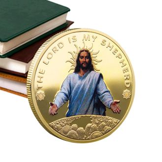 Generic Weihnachts-Gedenkmünze,Christus-Jesus-Münze | Metall-Sammelmünze Mit Christusbild | Jesus-Gedenkmünze, Einzigartiges Münzhandwerk, Dekorative Tragbare