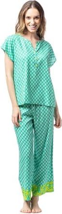 Egatex Pyjama Femme boutonn&eacute; Bleu Turquoise - Taille - L