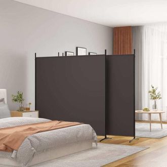 vidaXL Vidaxl - Cloison de s&eacute;paration 4 panneaux Marron 698x180 cm Tissu