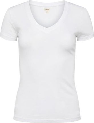 L'agence T-shirt manches courtes col V en coton