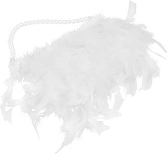 SOLUSTRE Sac Bandoulière Perles Pour Fille Et Femme Blanc Et Élégant Pour Courses Plage Ou École