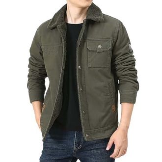 Generic Vestes dhiver pour hommes, veste polaire chaude pour homme, couleurs unies, veste militaire, veste rembourr&eacute;e &agrave; manches longues, veste d&eacute;contract&eacute;e et